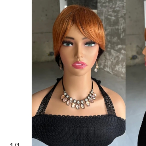 Hair | Womens Real Human Brazilian Ombre Pixie Cut With Bang Short Wig ...
